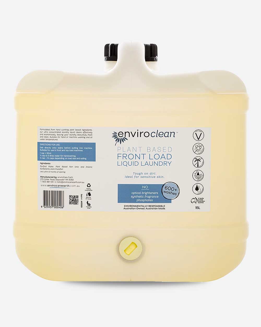 Liquid Laundry FRONT Loader - SENSITIVE - envirocare earth